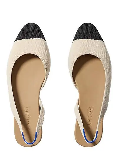 Rothy's The Almond Slingback Flats - Black & White Pattern