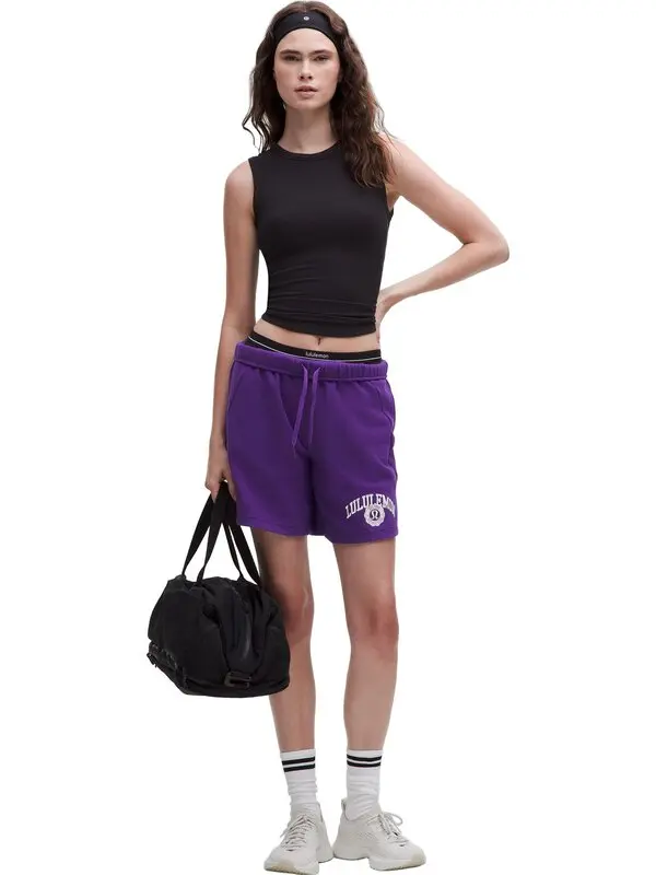 Lululemon Scuba Mid-rise Oversized 7" Short - College Purple/light Ivory