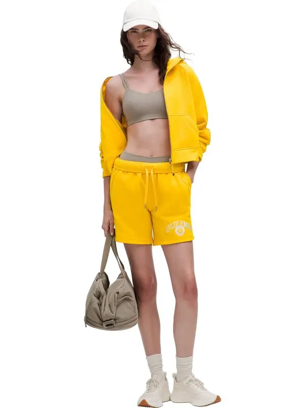 Lululemon Scuba Mid-rise Oversized 7" Short - Maize Yellow/light Ivory