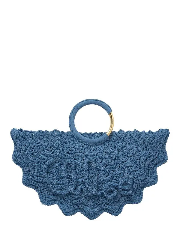 Chloé Scalloped Crocheted Tote - Blue