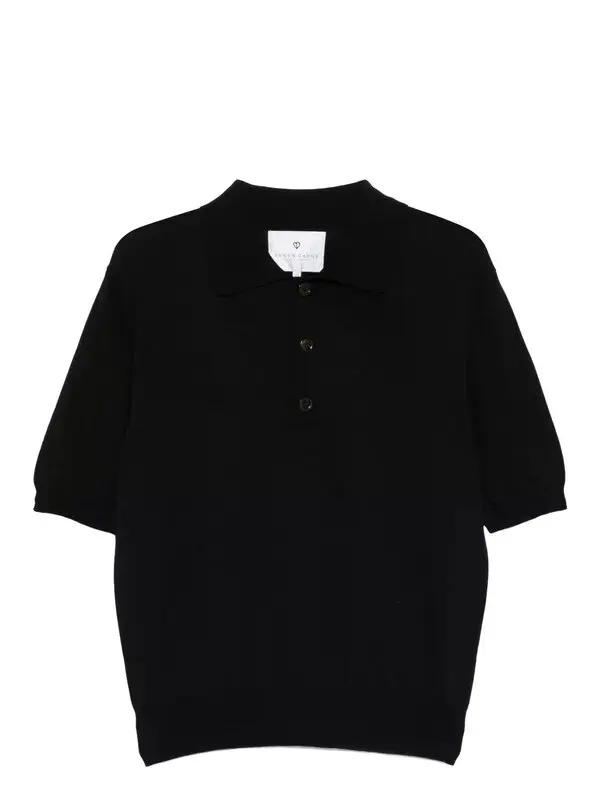 SEVEN GAUGE Crepe Polo Shirt - Black