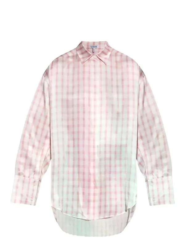 Loewe Checked Silk Shirt - White