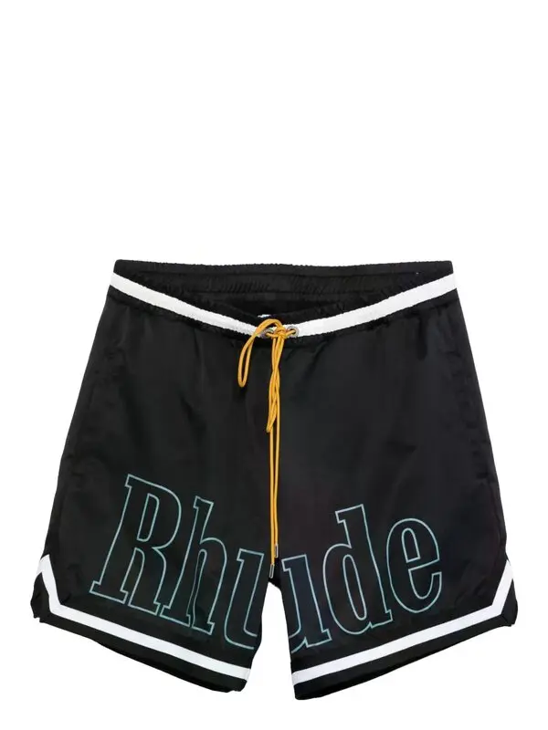 Rhude Logo-print Swim Shorts - Black