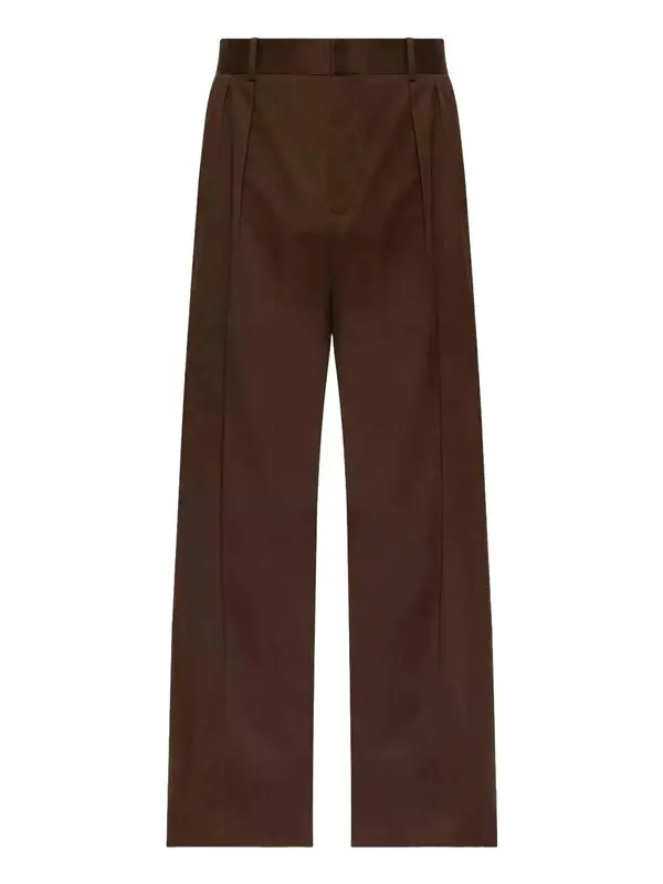 Loewe Cotton Wide-leg Trousers - Brown