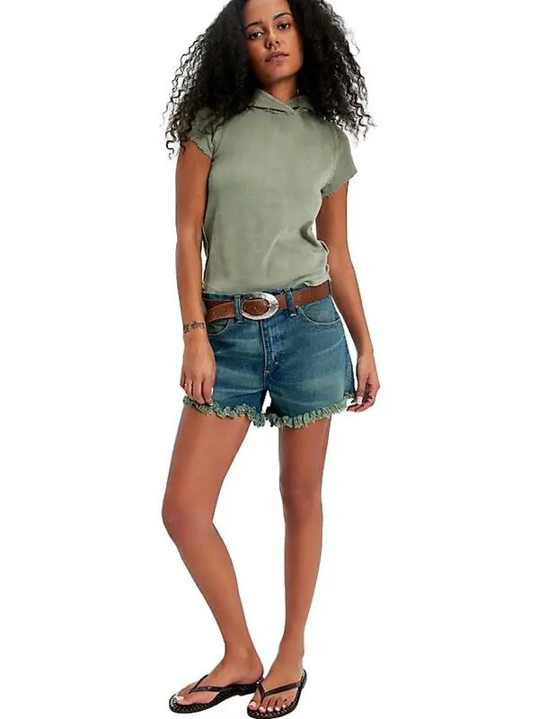 Wrangler Reworked Denim Shorts - Stormy