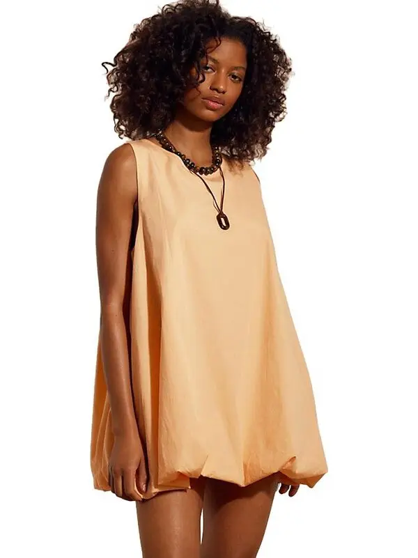 Free People Struttin' Bubble Mini Dress - Peach Wash