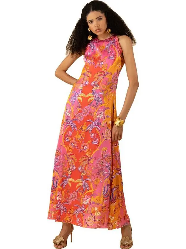 Hale Bob Florence Stretch Maxi Dress - Pink