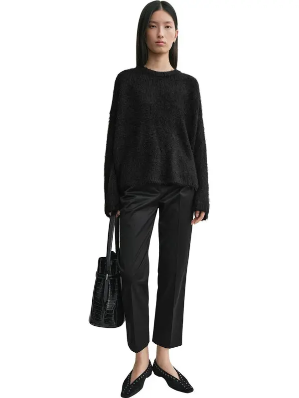 TOTEME Boxy Silk Knit Sweater - Black