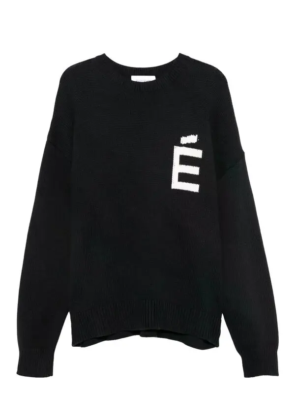 ÉTUDES STUDIO Jacquard Logo-motif Sweater - Black