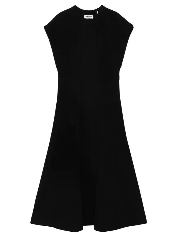 JIL SANDER Ribbed Midi Dress - Black