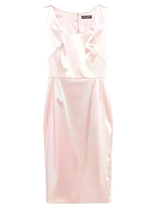 Dolce & Gabbana Satin Midi Dress - Pink