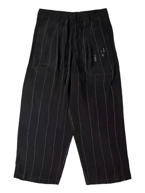 GLASS CYPRESS Pinstripe Trousers - Black