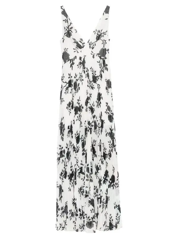 SELF-PORTRAIT Floral-print Chiffon Maxi Dress - White