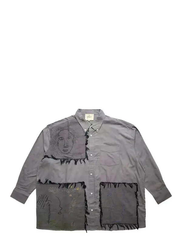 GLASS CYPRESS Faces On Gray Shirt - Grey