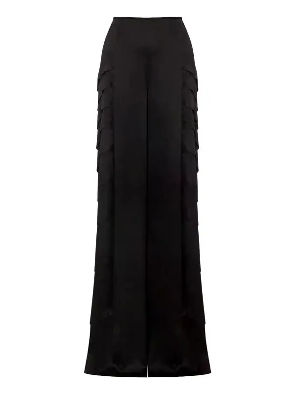 Alberta Ferretti Layered-panel Trousers - Black