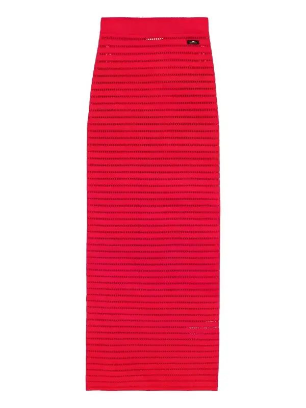 Elisabetta Franchi Open-knit Midi Skirt - Red
