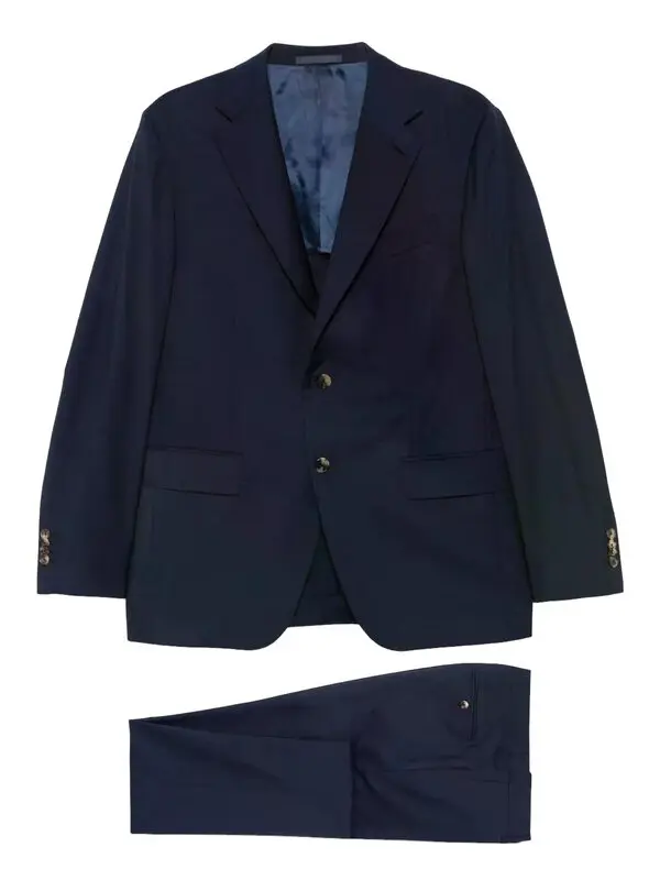 Caruso Single-breasted Suit - Blue
