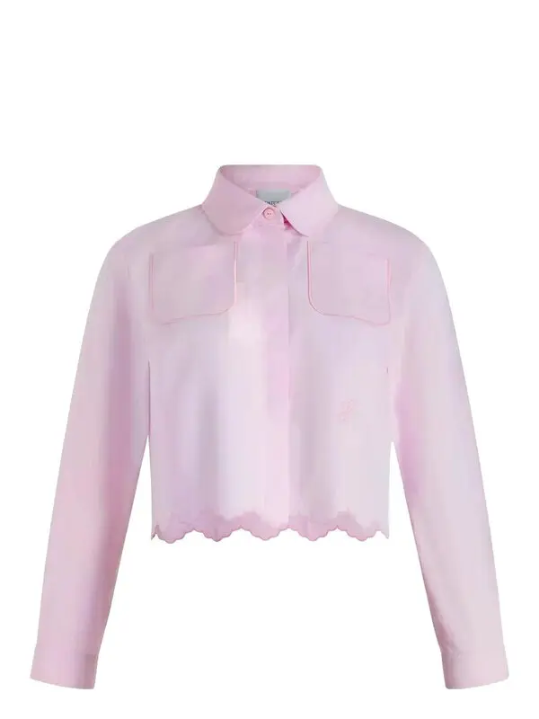 Patou Scallop-hem Cropped Shirt - Pink