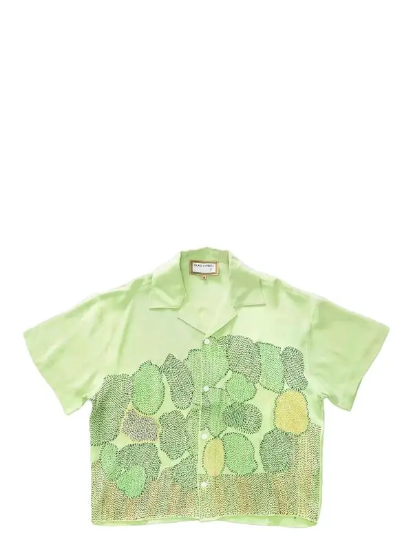 GLASS CYPRESS Trees On Silk Shirt - Green