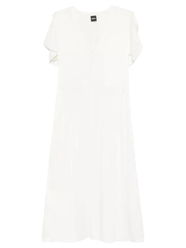 Hugo Boss V-neck Midi Dress - White