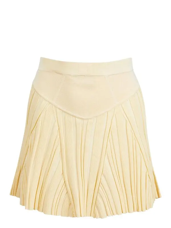 Fleur Du Mal Rib Flared Mini Skirt - Butter
