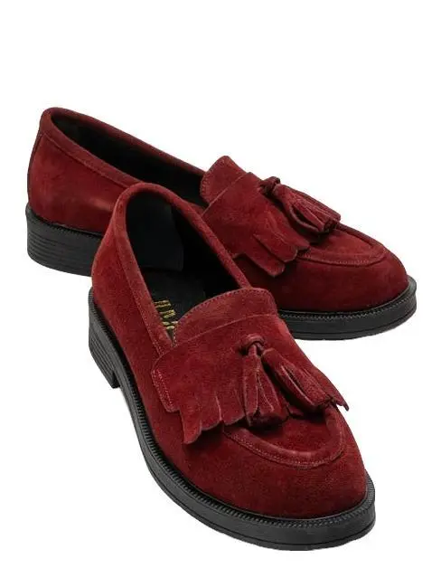 FOREVER & ALWAYS SHOES Milly Tassel Loafer - Burgundy Leather