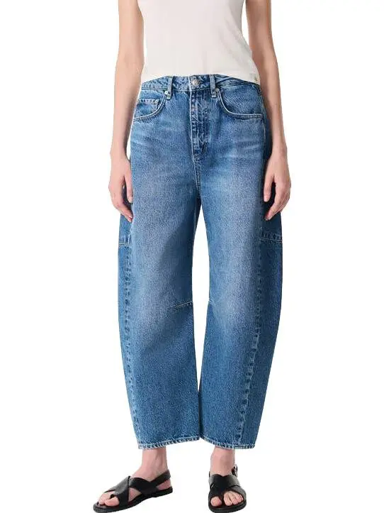 Rag & Bone Charlie High Waist Crop Barrel Jeans - Accord