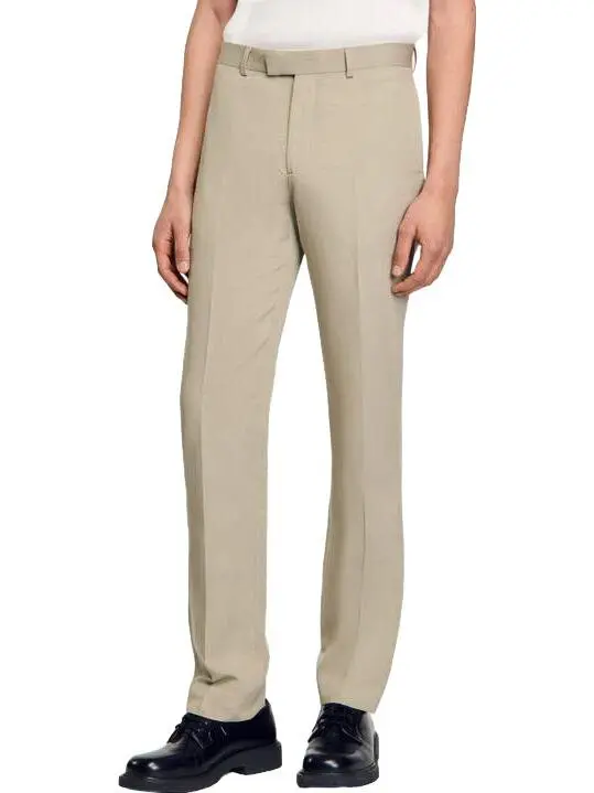 Sandro Suit Trousers - Light Kaki.