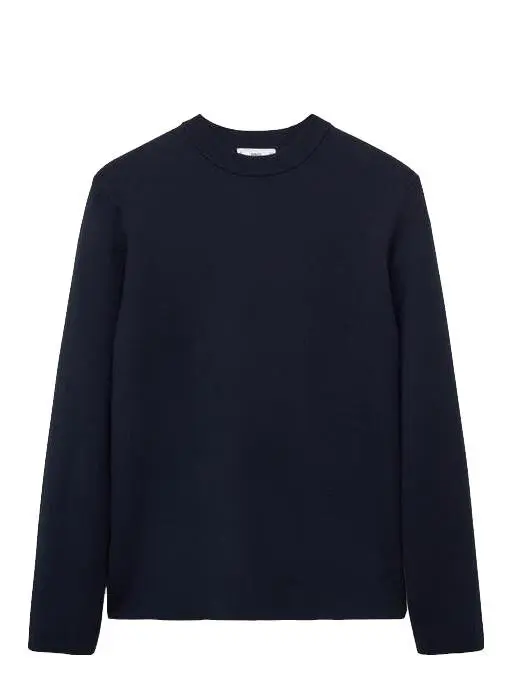 Mango Regular Fit Viscose Blend Crewneck Sweater - Dark Navy