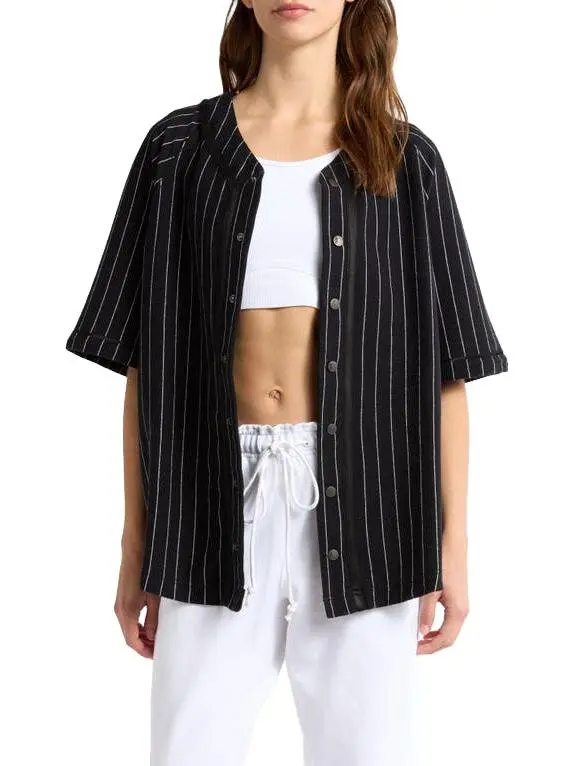 Free People Starting Line Layering Top - Black And White Comb