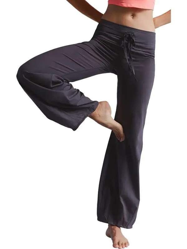 Free People Quick Step Drawstring Flare Pants - Chocolate