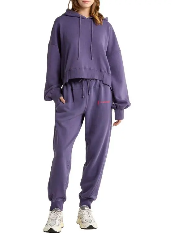 Free People Undefeated Cotton Blend Hoodie And Jogger Set - Graphite Combo