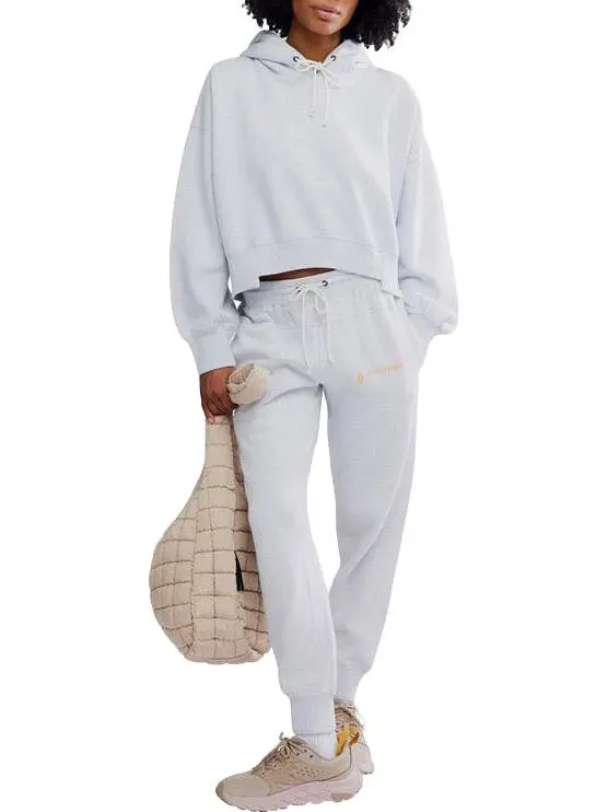 Free People Undefeated Cotton Blend Hoodie And Jogger Set - Light Heather Grey