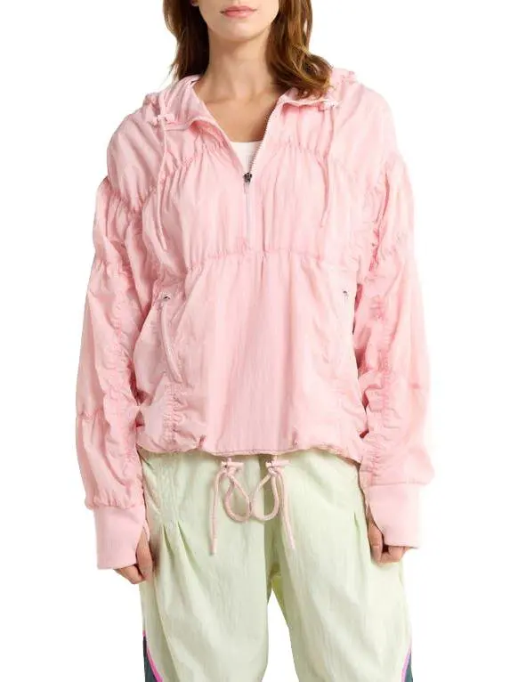 Free People Fp Light Packer Water Resistant Hiking Pullover - Rose Water