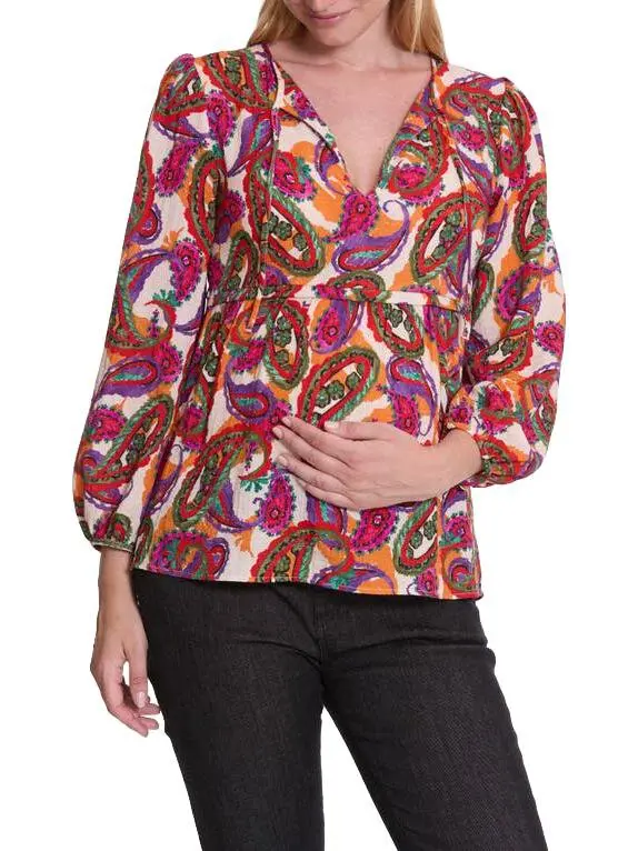 CACHE COEUR Latina Maternity/nursing Top - Paisley Multi