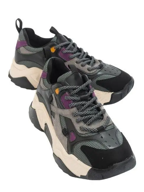 PROLOGUE SHOES Loretta Platform Sneakers - Black Purple
