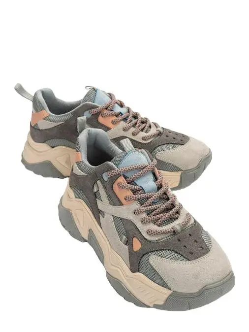 PROLOGUE SHOES Loretta Platform Sneakers - Gray Pink