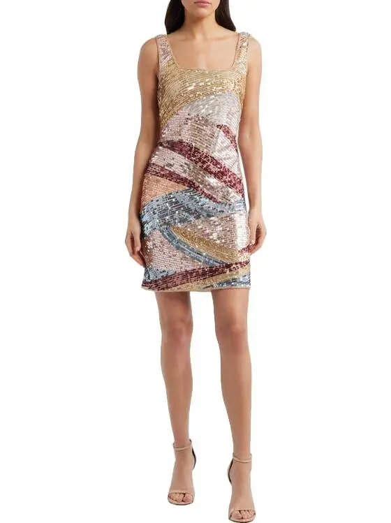 Pisarro Nights Beaded Minidress - Champagne