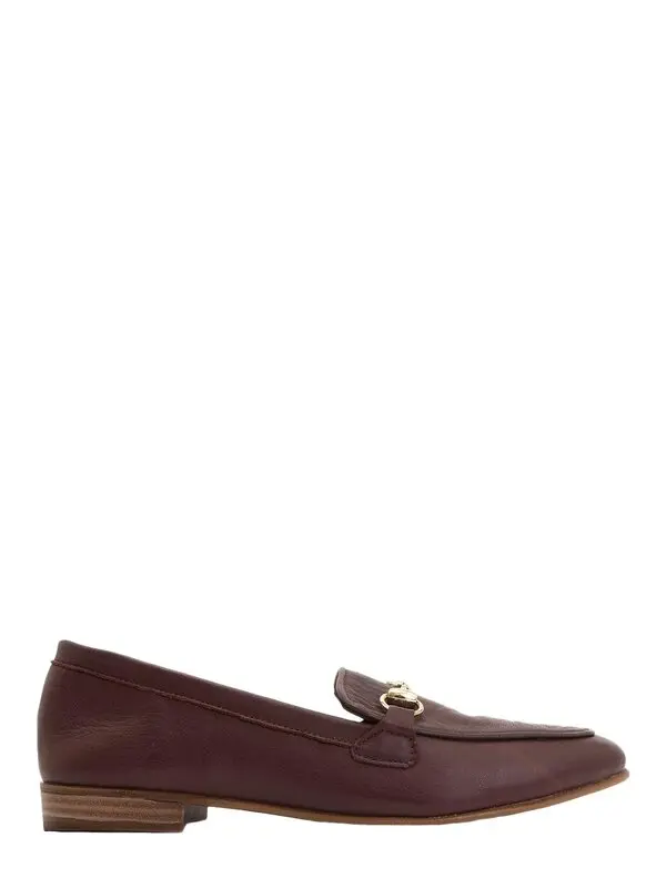 FOREVER & ALWAYS SHOES Rory Leather Loafer - Burgundy Brown Leather