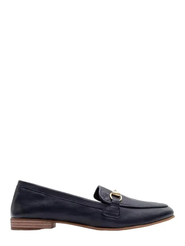 FOREVER & ALWAYS SHOES Rory Leather Loafer - Dark Blue Leather