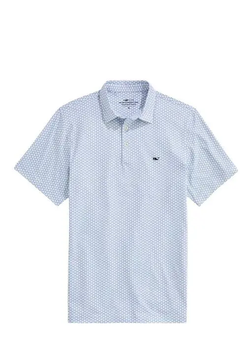Vineyard Vines Sankaty Performance Polo - Micro Fish White/blue