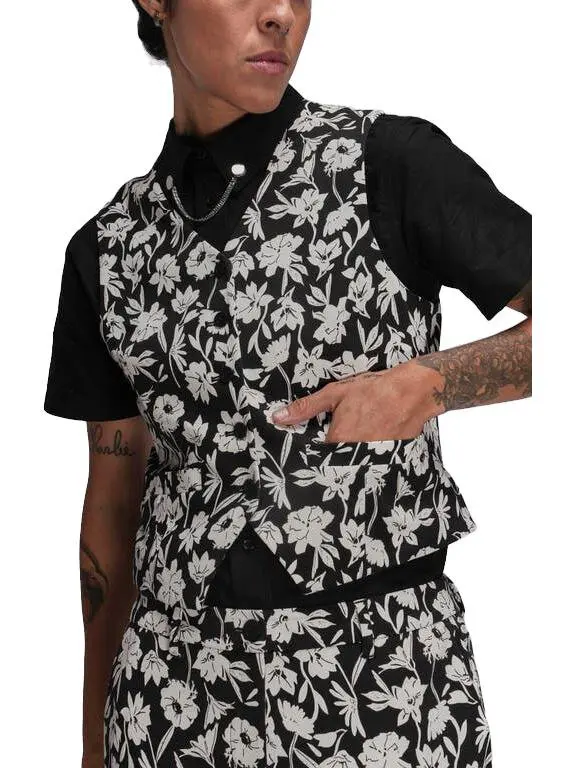WILDFANG The Empower Vest - Monochrome Floral Black