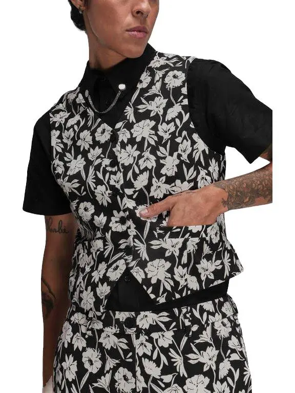 WILDFANG The Empower Vest - Monochrome Floral Black