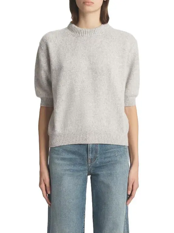 Khaite Davin Short Sleeve Cashmere Sweater - Dove