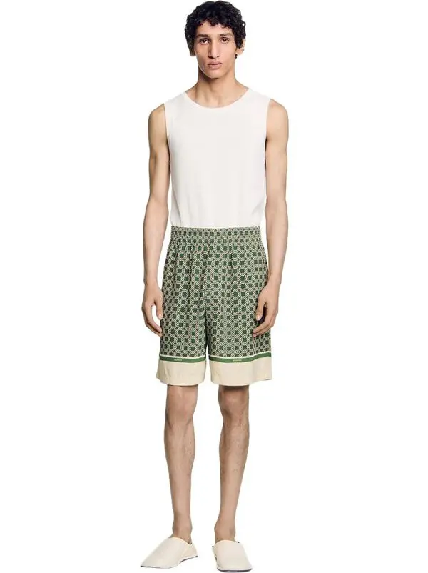 Sandro Patterned Bermuda Shorts - Super Green