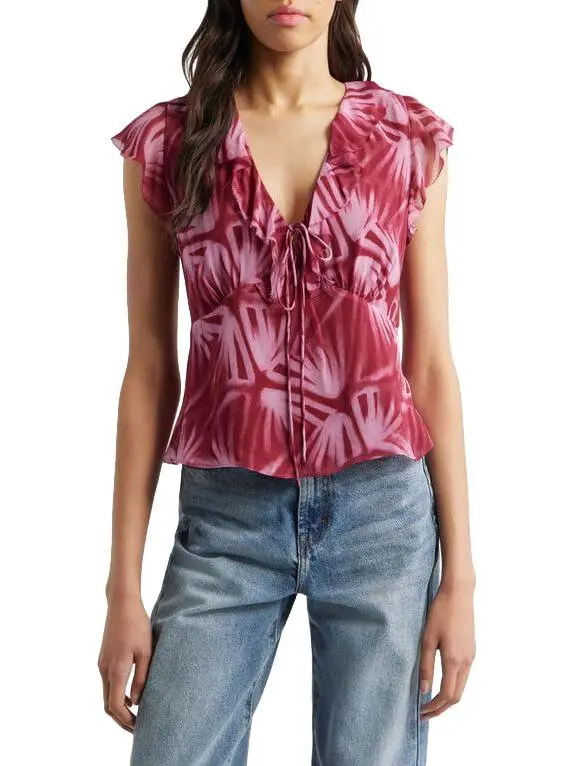 Rails Carmine Frond Print Top - Bahia