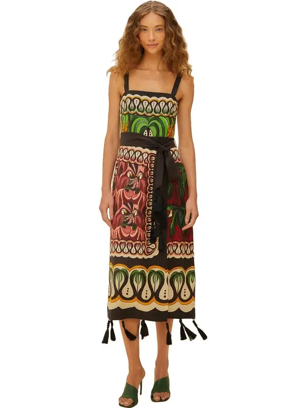 Farm Rio Coconut Tree Flow Dress - Coconut Tree Flow Multicolor