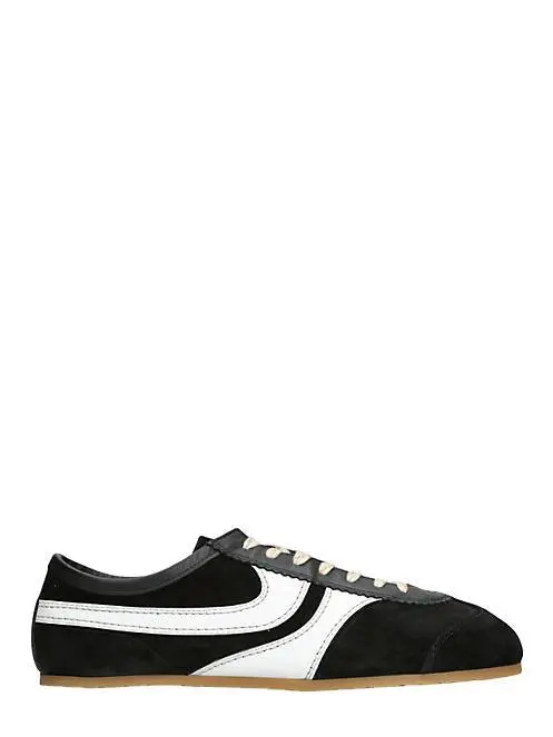 Dries Van Noten Stripe-embroidered Low-top Trainers - Black