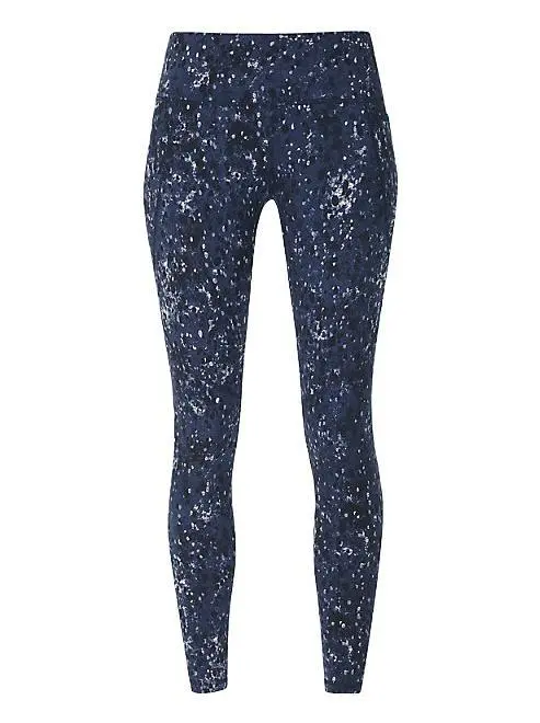 Sweaty Betty Power 7/8 Workout Abstract-pattern Stretch-jersey Leggings - Blue Ebony Print