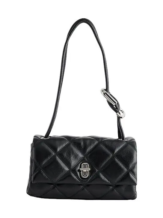 Marc Jacobs The Quilted Mini Dual Leather Shoulder Bag - Black